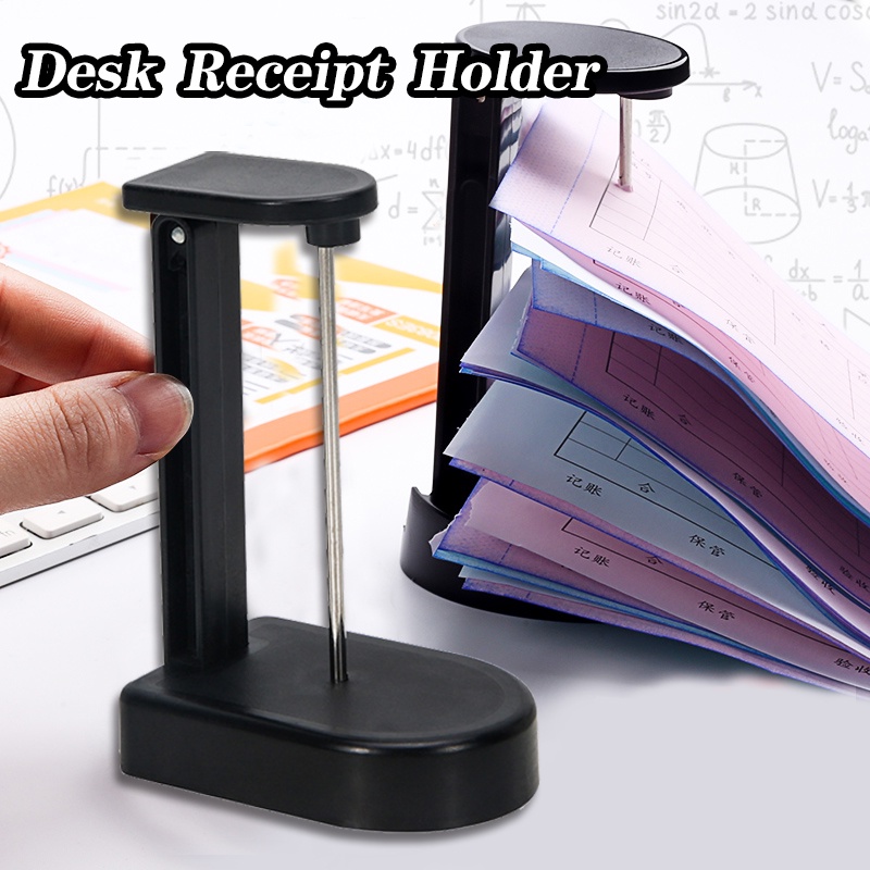 Desk Receipt Holder Receipt Spindle with Hook Safety Protective Cover ...