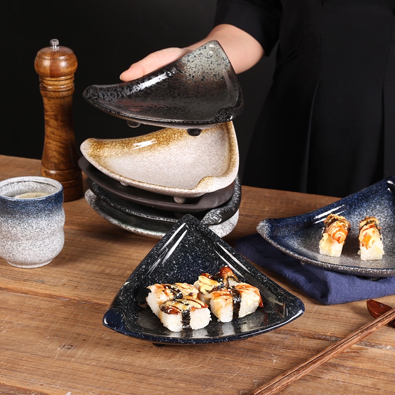 Japanese Ceramic Triangle Sailing Creative Influencer Sushi Plate Fruit ...