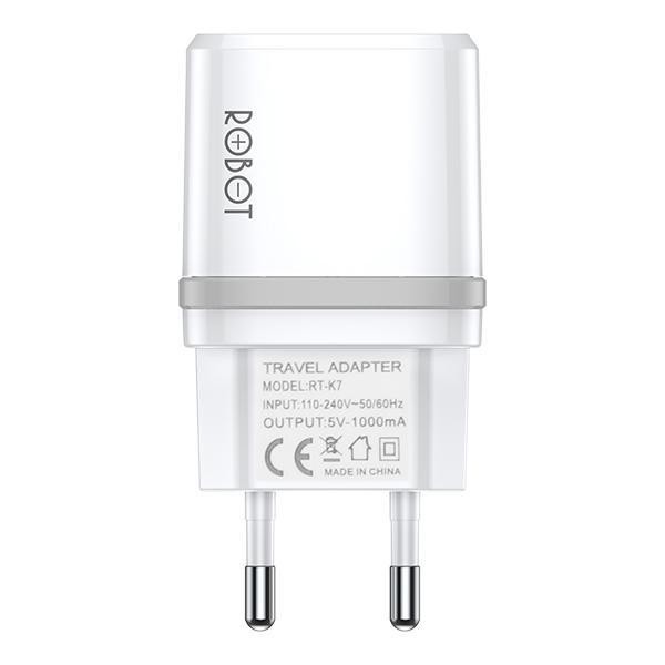 Rt-K7 Quick Charge Robot 5V/1A Fireproof Charger With Micro USB Cable ...