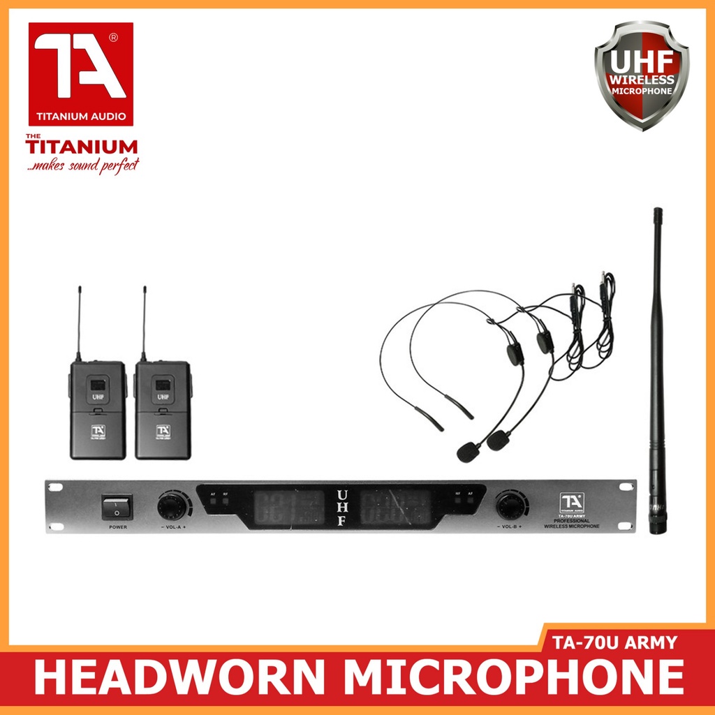 Titanium Headworn Mic / UHF Wireless Microphone Headworn Microphone TA ...