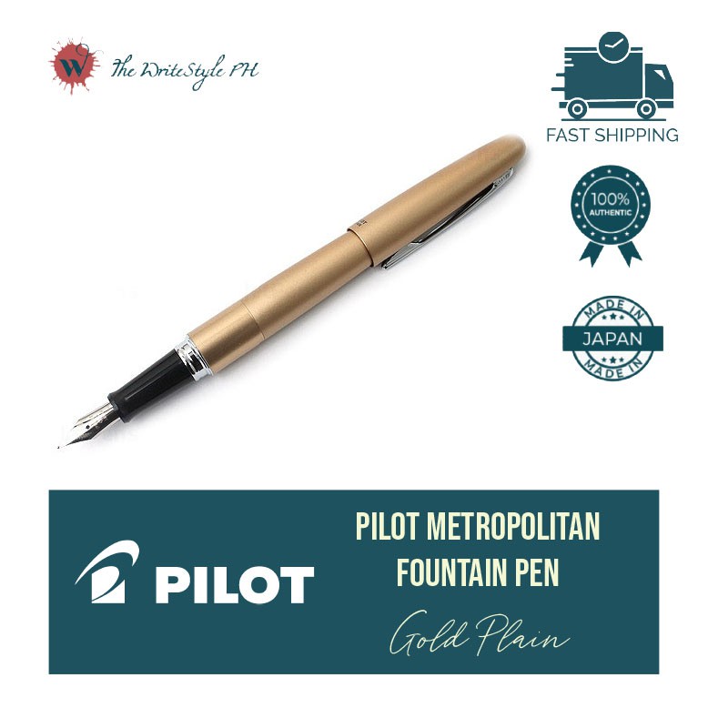 Pilot Metropolitan Fountain Pen Gold Plain | Shopee Philippines