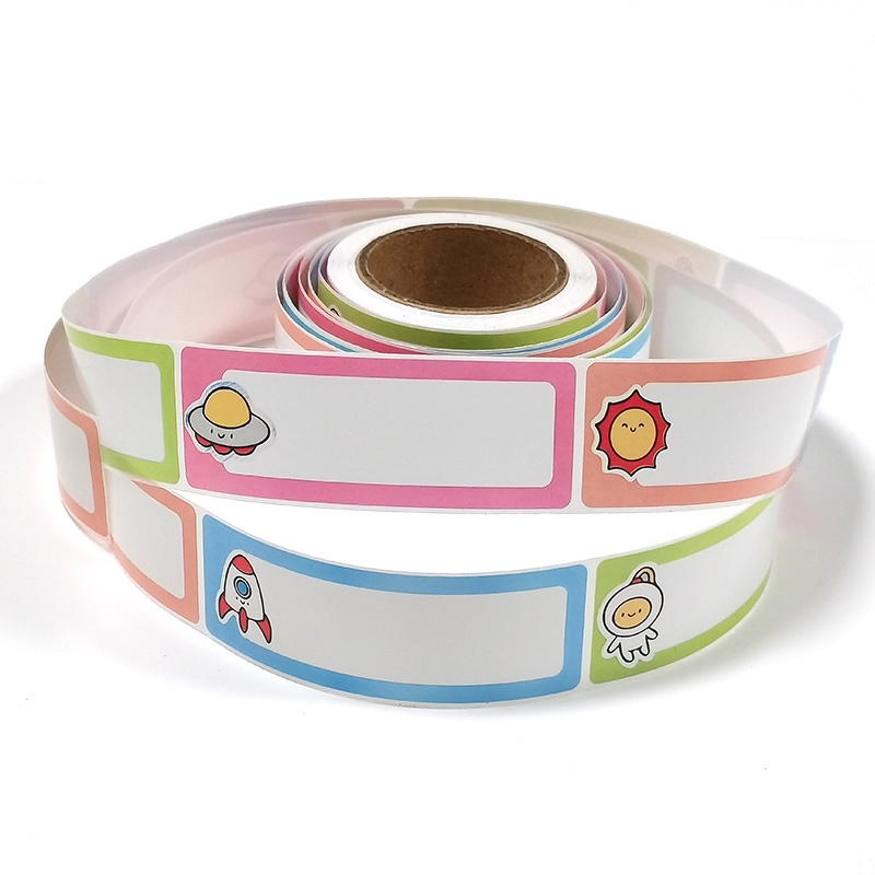120 Pcs/Rolls Rectangle Cute Cartoon Name Stickers School Students ...