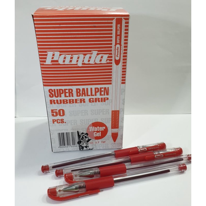 1Box/50Pcs Panda Super Ballpen Rubber Grip School Supplies Office ...