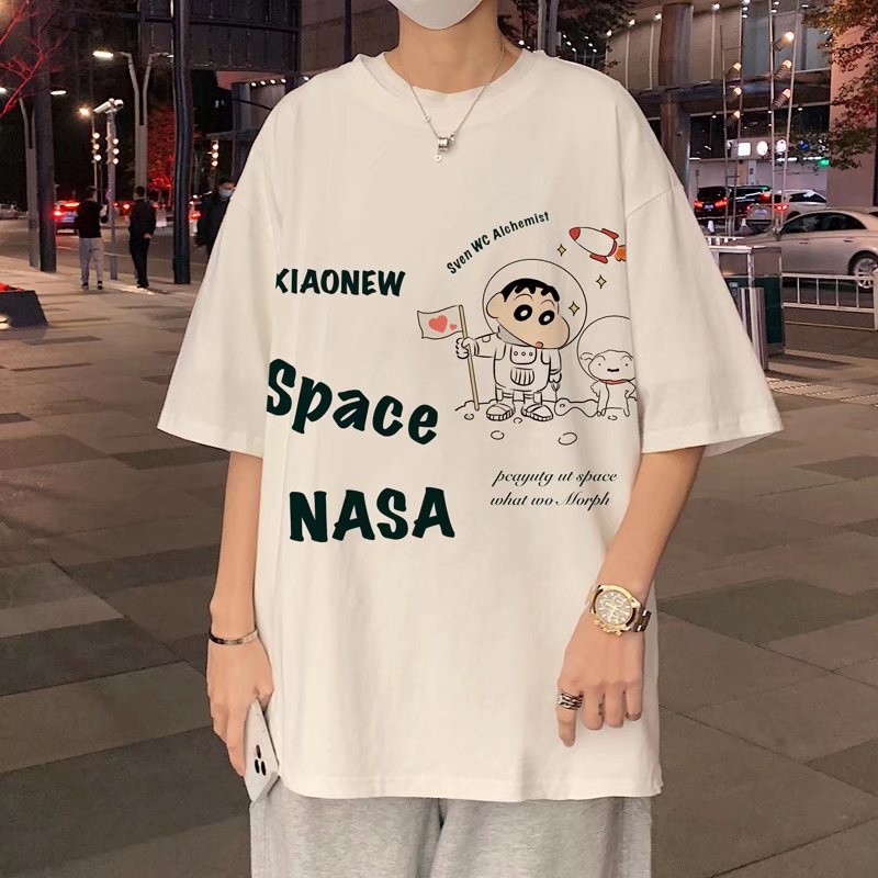 Men's Korean Men's and Women's Shirts Crayon Shin-chan Astronaut ...