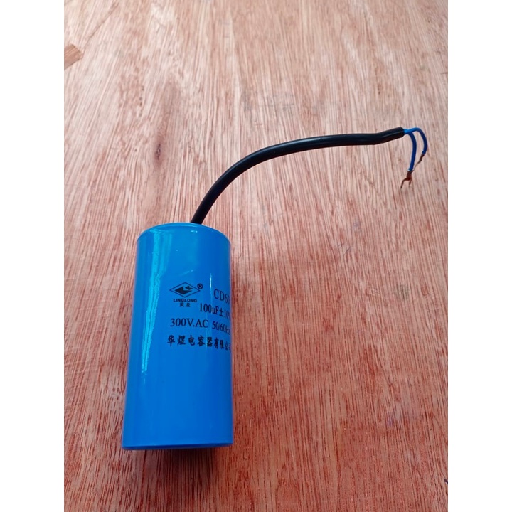 Capacitor for electric motor, 100uF 300V.AC Starting type | Shopee ...