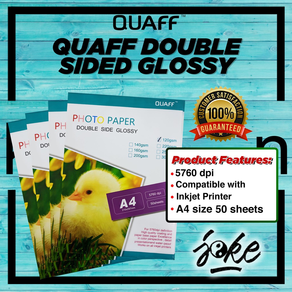 QUAFF DOUBLE SIDED GLOSSY PHOTO PAPER A4 | Shopee Philippines