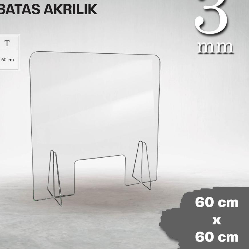 (L017) Partition / Attable / Acrylic TABLE DIVIDER TABLE 60x60 x 3MM ...