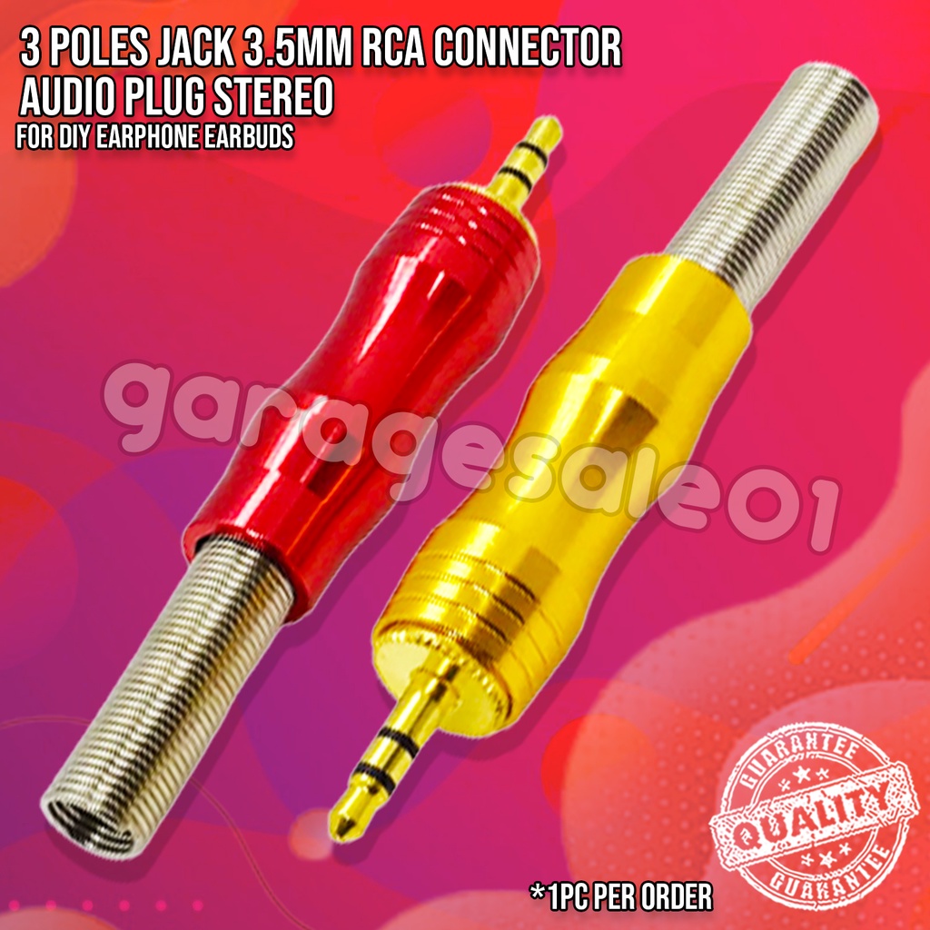 ⚡DIY 3 Poles Jack 3.5mm RCA Connector Audio Plug Stereo for DIY ...