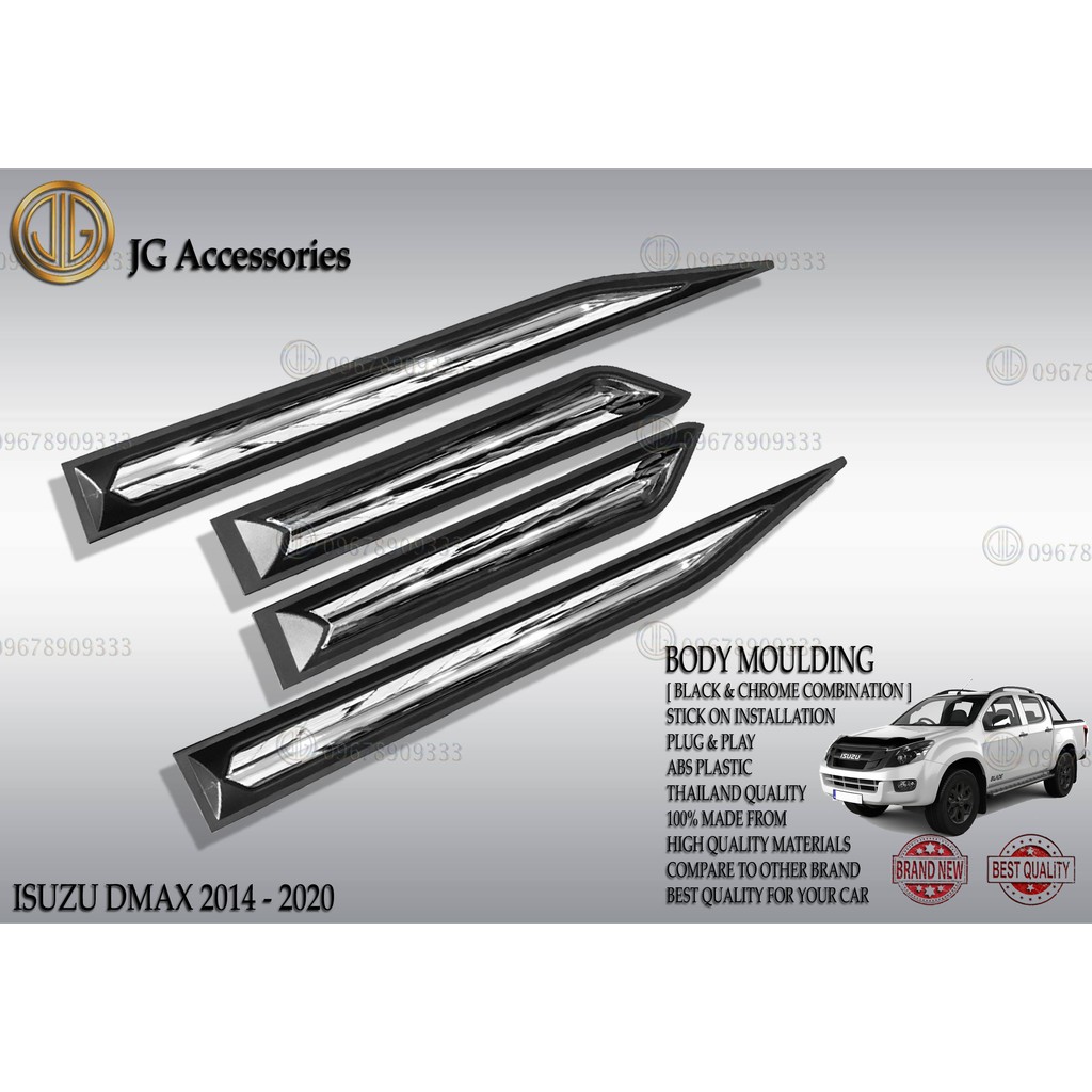 ISUZU DMAX / ISUZU D-MAX 2014 - 2020 BODY SIDE MOULDING / BODY CLADDING ...