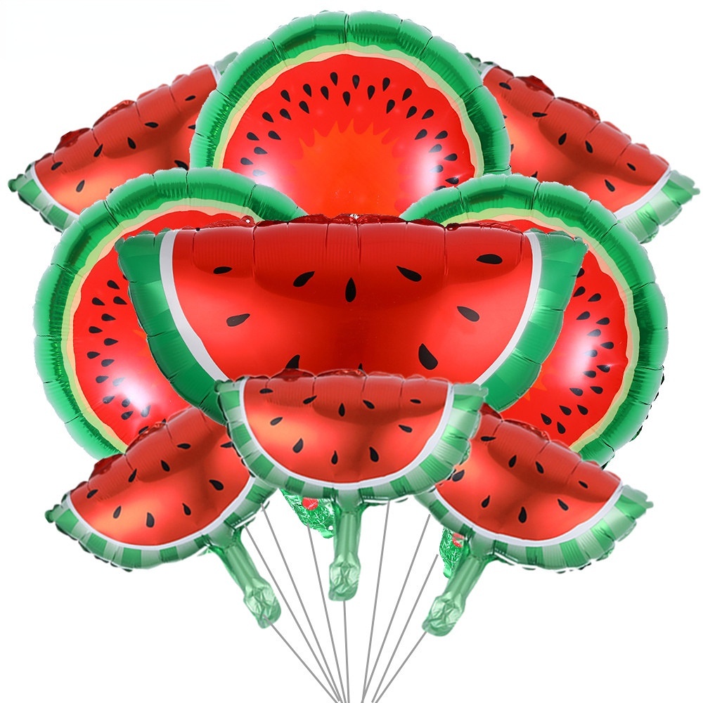 9Pcs Watermelon Foil Balloon Cartoon Fruit Balloons Summer Theme ...