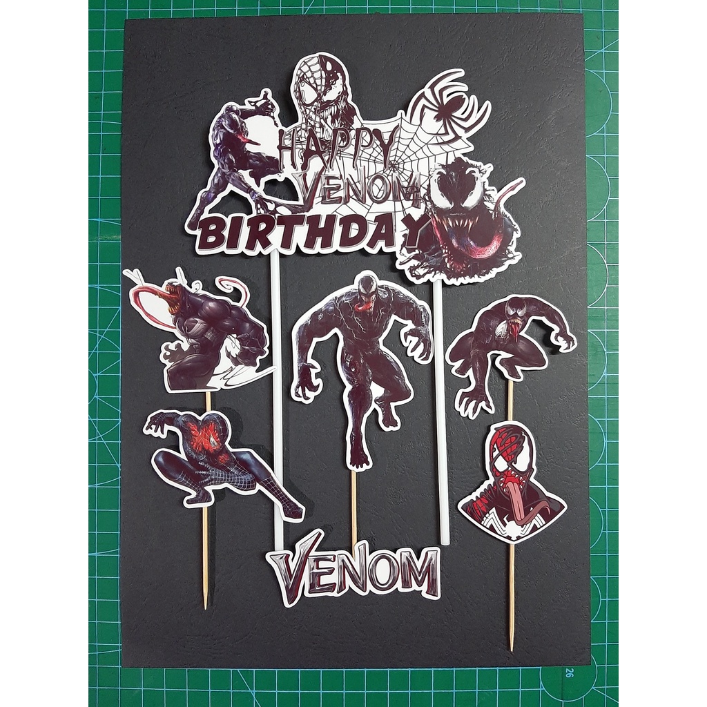 VENOM cake Topper Readymade Laminated Happy Birthday | Shopee Philippines