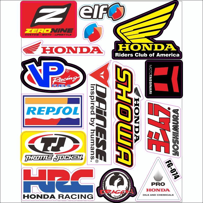 1 Set Reflective MotoGP HRC Racing Funy Helmet Motorcycle Stickers Car ...