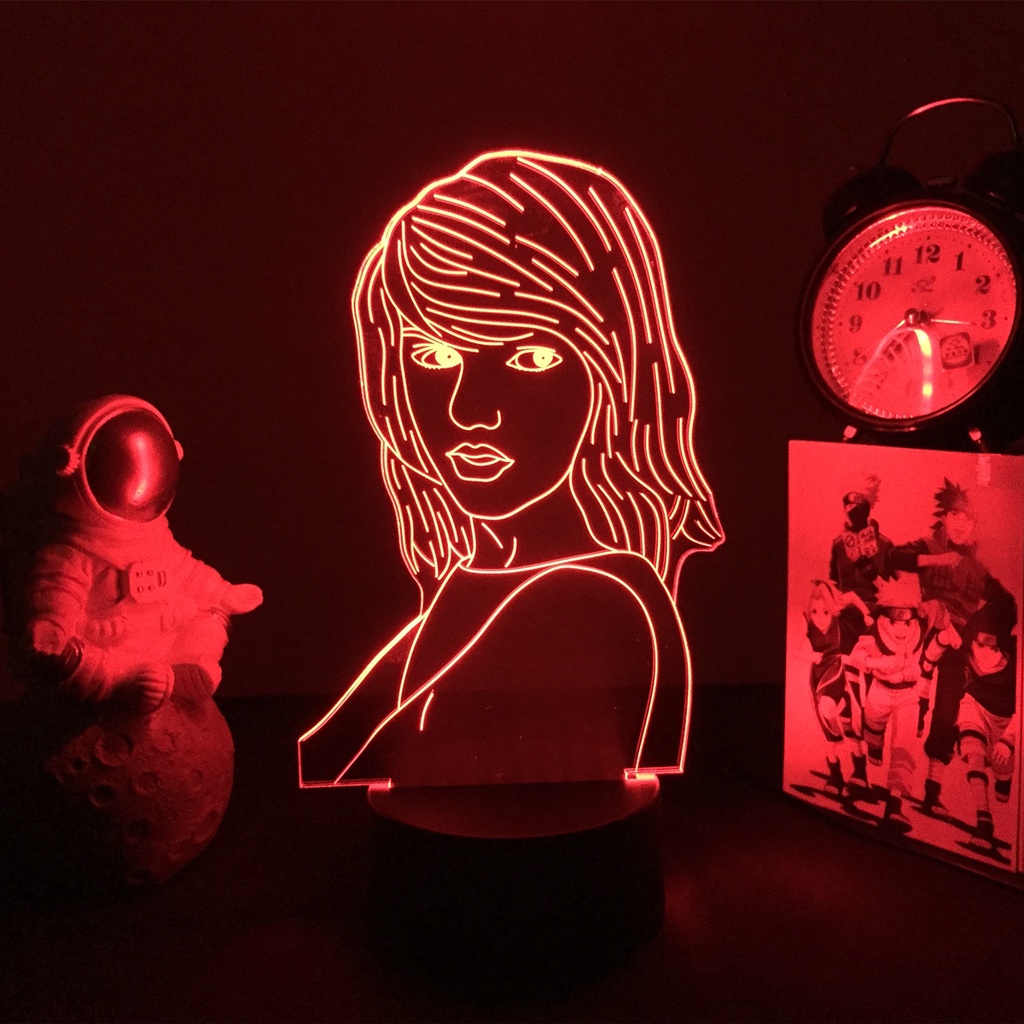 American Singer Taylor Swift Acrylic Figurine Night Light for Room ...
