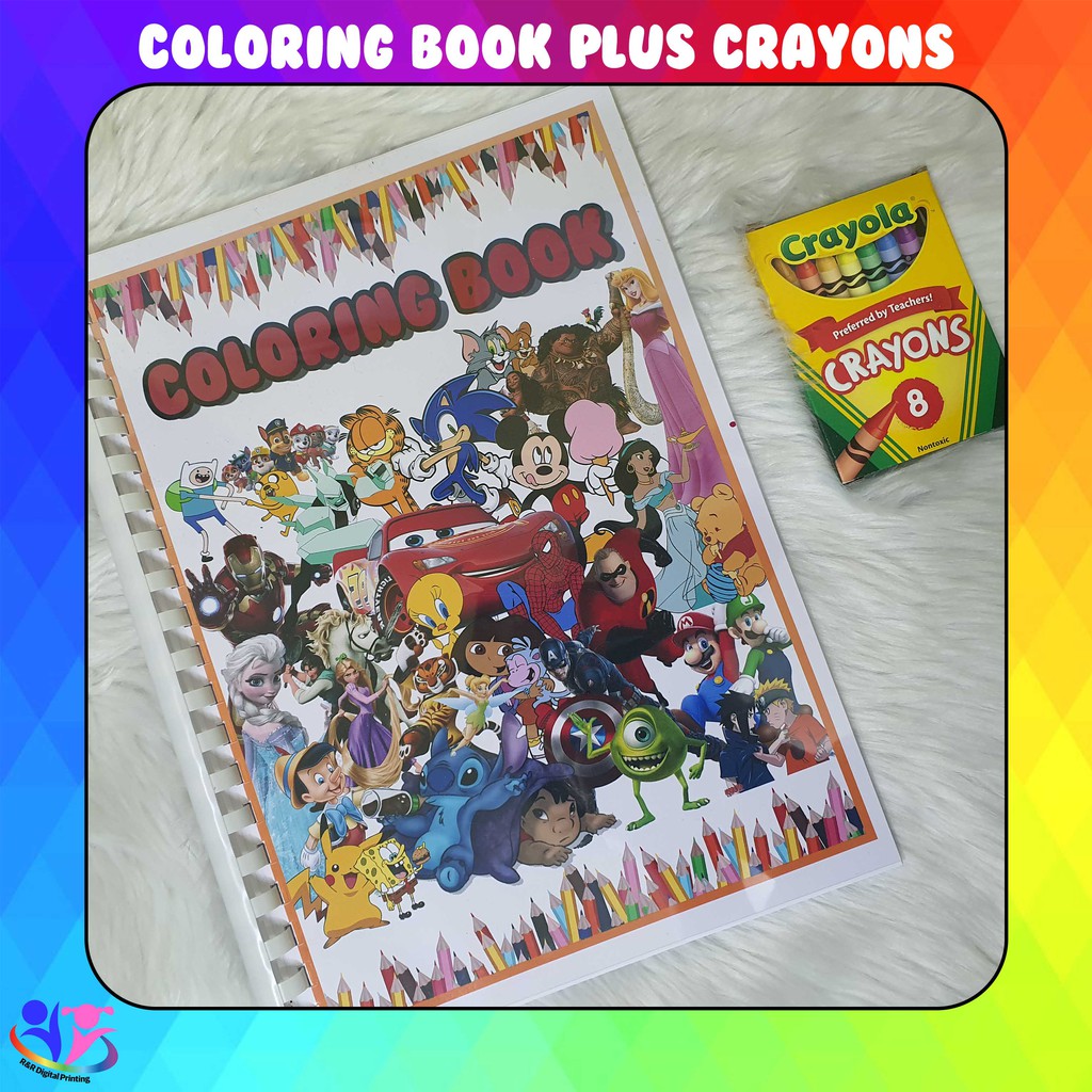 Coloring Book (Different Characters) - 51 PAGES | Shopee Philippines
