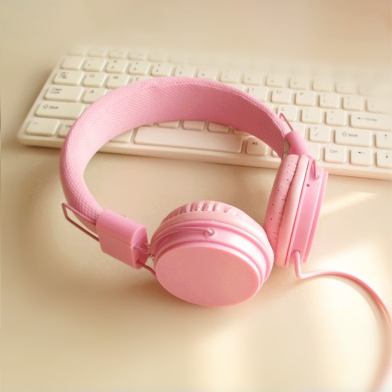 Pink Cute Gaming Headphone lovely Wired Headset head set Over Ear ...