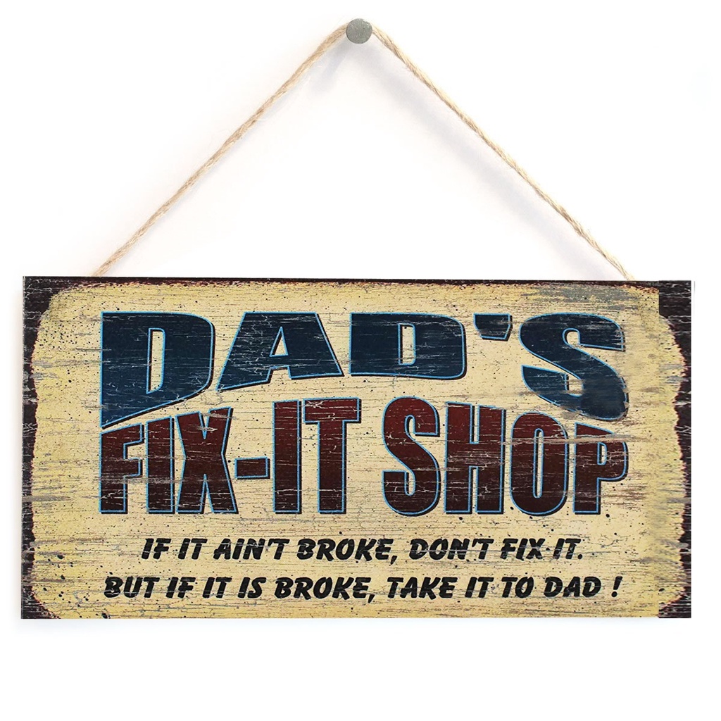 Wall Decor Fix-It Shop Sign Saying Dad's FIX Decorative Fun Signs To ...