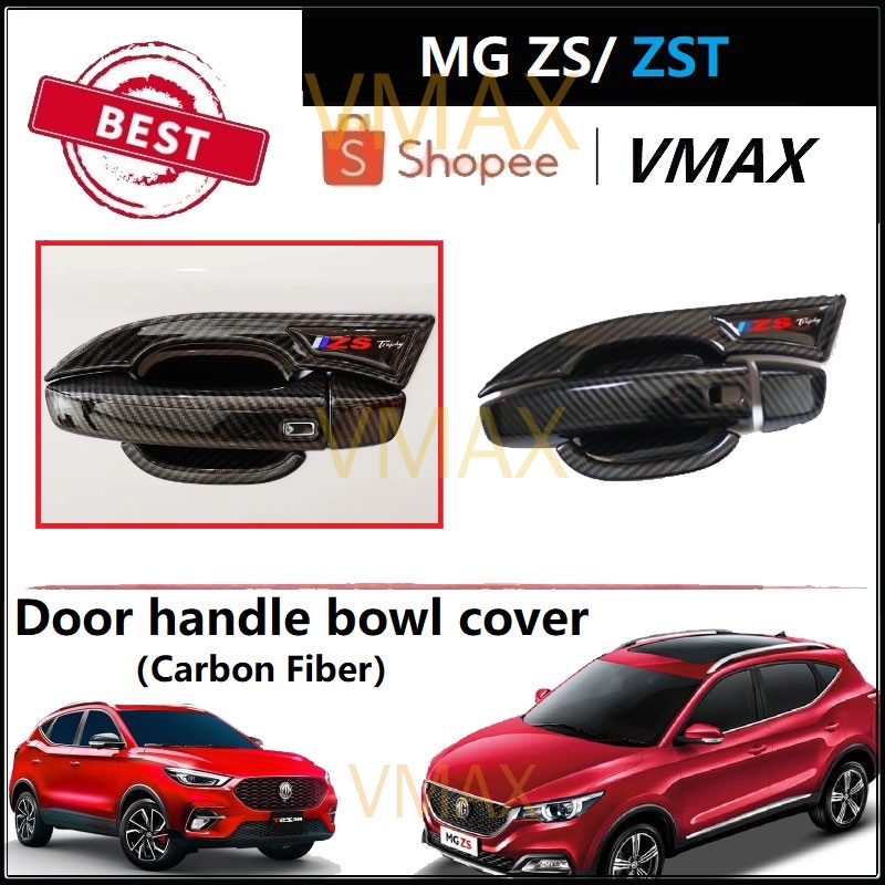 For MG ZS ZST ZS T 2019-2022 HS GT carbon fiber pattern car door handle ...