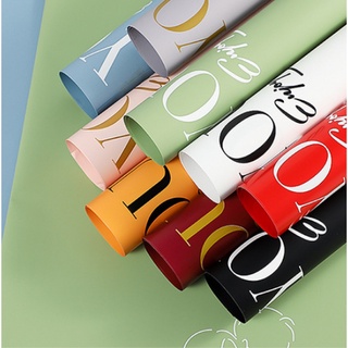 20pcs | ILOVEYOU print thickened wrapping paper flower boquet wrapper ...