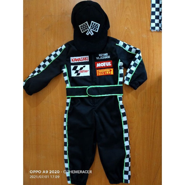 Motor racing costume FREE NAME 1-3yrs old for kids birthday outfit ...