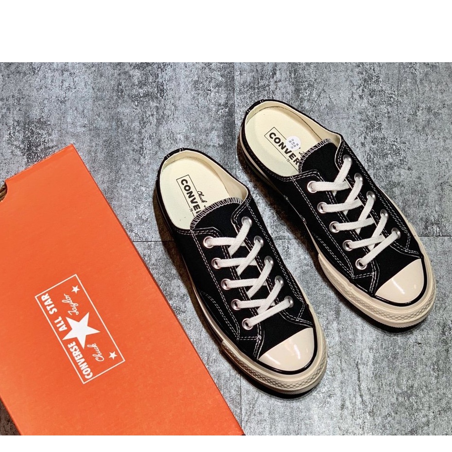 100% Authentic Converse 1970s half-drag one-pedal black Casual Sneakers ...