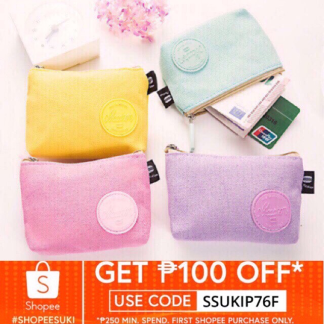 Cute canvas macaron coin purse plain pastel fabric wallet | Shopee ...