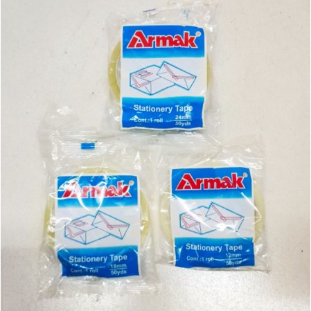 12pcs Armak Stationery Adhesive Clear Tape 12mm 18mm and 24mm Standard ...