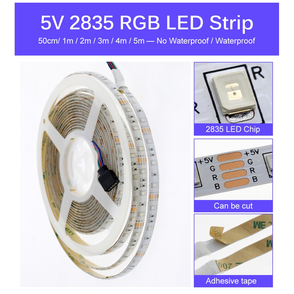 3528 RGB Flexible Lights For TV Decoration LED Light Backlight 1m 2m 3m ...
