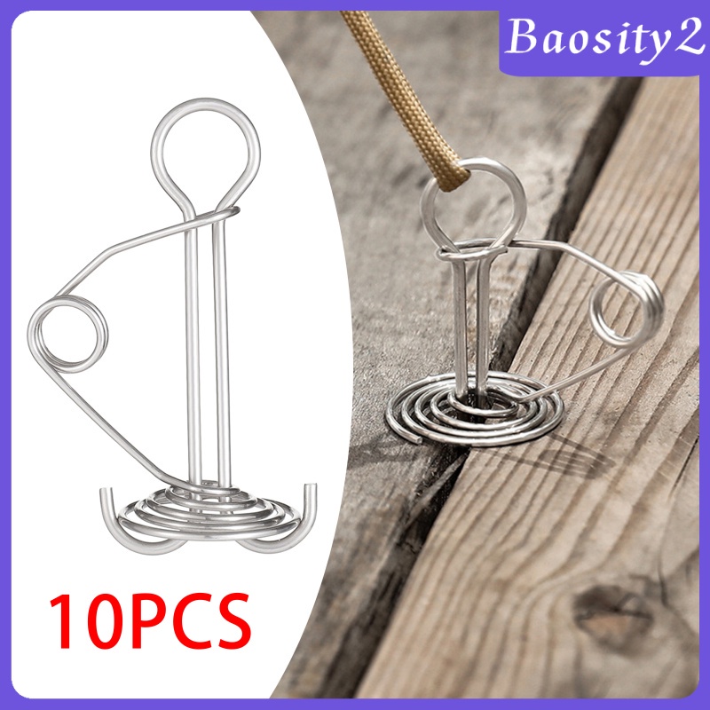 [BAOSITY2] 10Pack Spring Deck Anchor Peg Tent Rope Tightener Awning ...