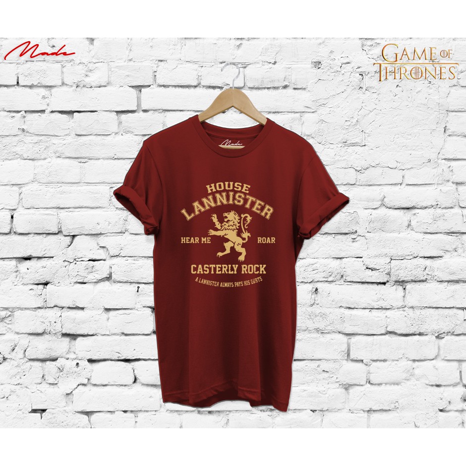 Game of Thrones - House Lannister of Casterly Rock Shirt | Shopee ...