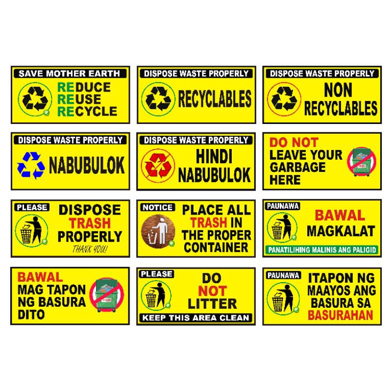 4 by 8 signage yellow signage garbage signages reduce reuse signage ... 4 by 8 signage yellow signage garbage signages reduce reuse signage ...