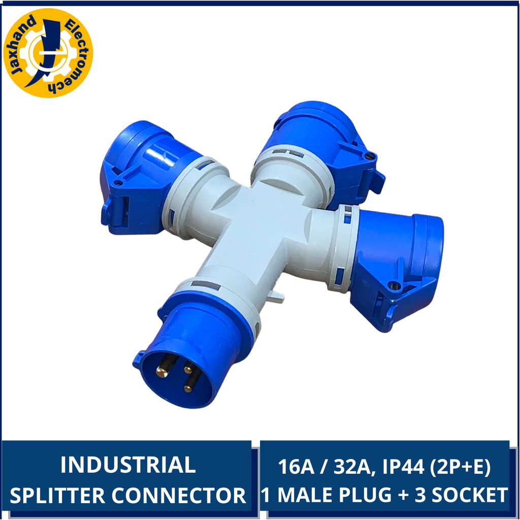 Industrial Splitter 16A ~ 32A, 3P (2P+E) 1 Male + 3 Connector, CEE IP44 ...