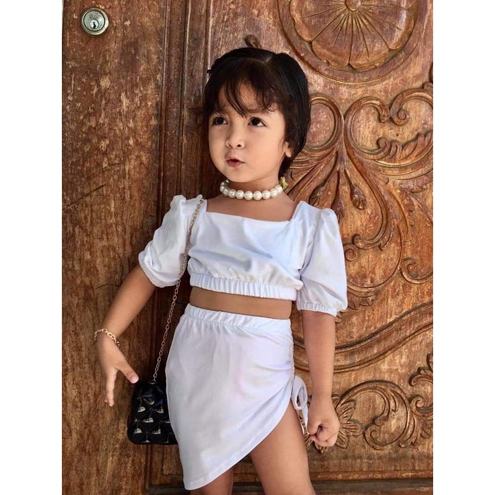 Emerald puff sleeve bubble baby doll tees terno string sexy skirt for ...
