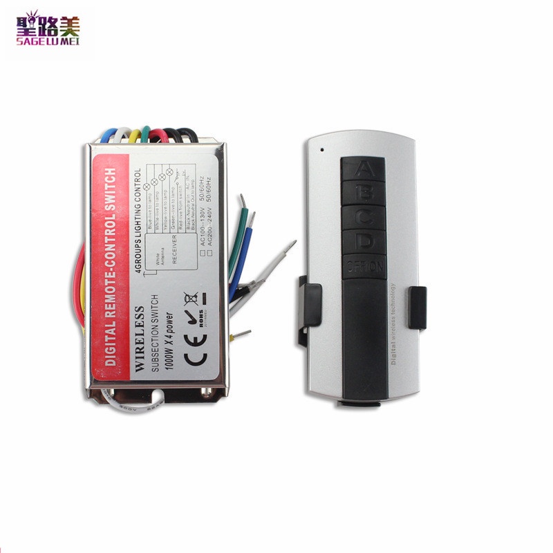 220V AC 1000W 3 Channel ON/OFF Wireless Remote Control Switch 3 Ways ...
