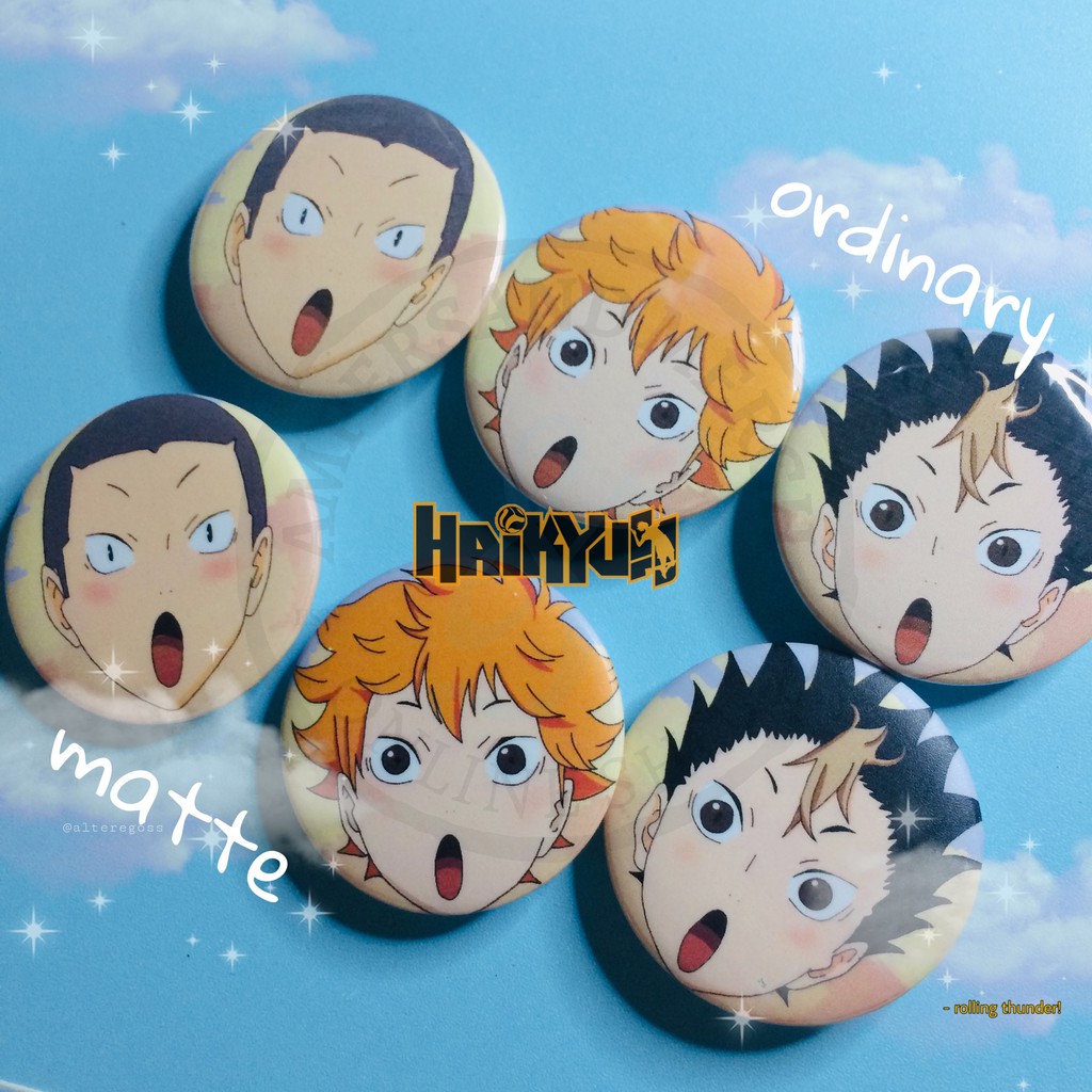 &M Haikyuu!! Haikyu Anime Hinata, Tanaka, Nishinoya Button Pin Set ...