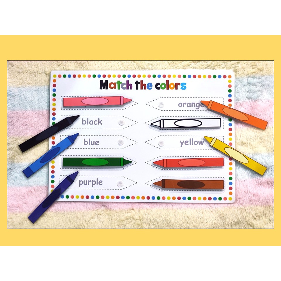 MATCH THE COLORS back to back page (English/Tagalog) A4 Size Laminated ...
