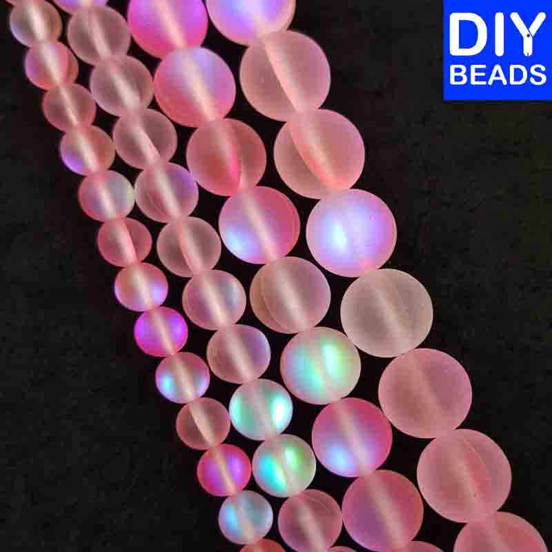 Diy Beads Synthetic Moonstone (Pink) | Shopee Philippines