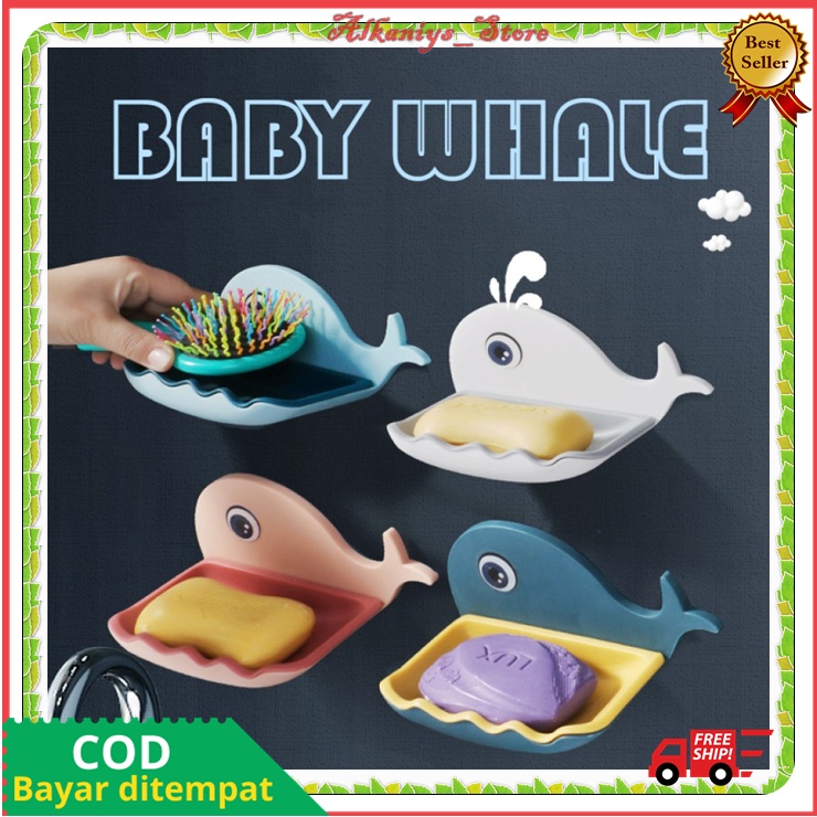 Whale Model Cute Bar Soap Container Rack Holder Dishwashing Sponge ...