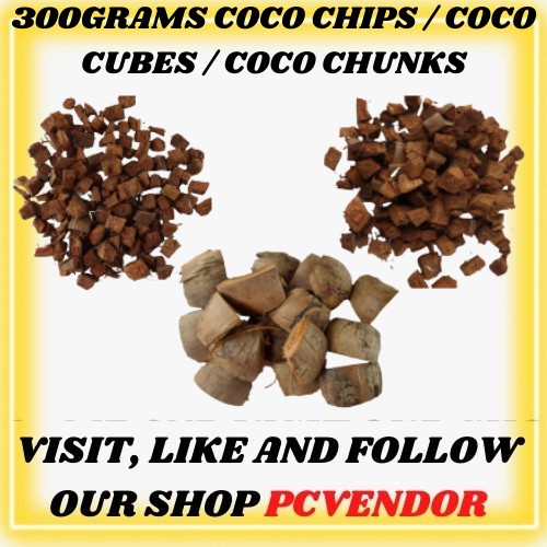 PURE ORGANIC COCO CHIPS/COCO CUBES /COCO CHUNKS 300 GRAMS PER PACK FOR ...