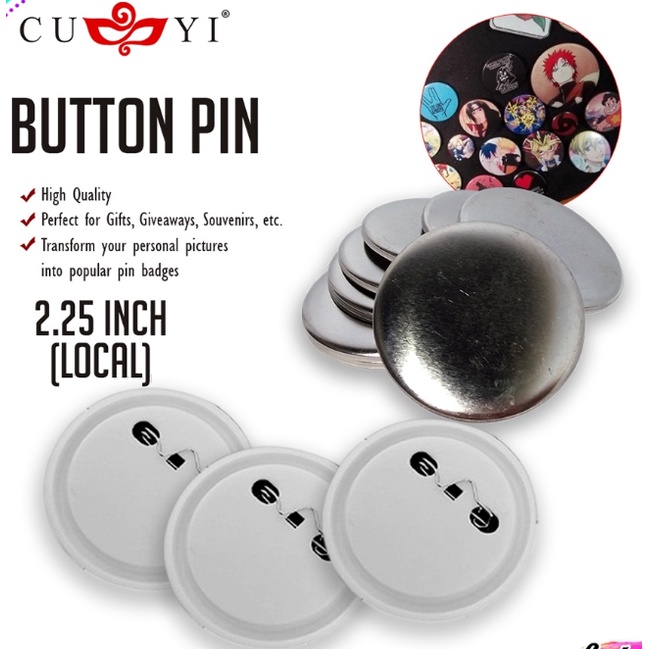 CUYI Button Pins 1.75inches 2.25inches 3inches Button Pin set | Shopee ...