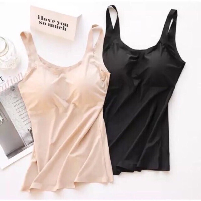 Women Seamless Ice Silk Sando With Bra Foam Comfy Wear | Shopee Philippines