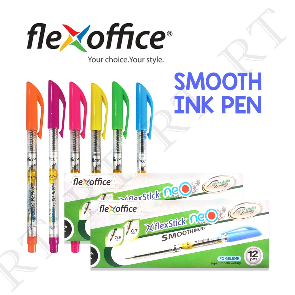 Flex Office 0.7mm smooth ink pen Ballpen original Black Office Ballpoint Ball Pen | Shopee ...