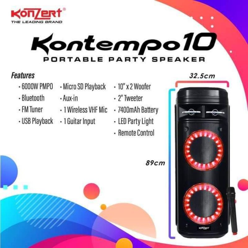 Konzert Bluetooth Speaker Kontempo 10 Original | Shopee Philippines
