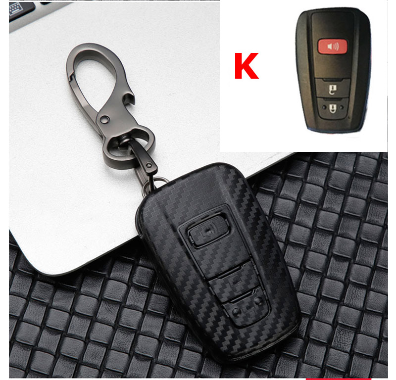 Carbon Fiber ABS Matte Car Key Case Cover for Toyota Hilux Conquest ...