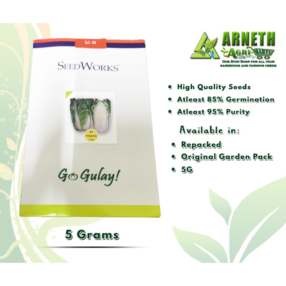 SEEDWORKS F1 MAJESTY HYBRID CHINESE CABBAGE / PECHAY BAGUIO 150 GRAMS ...
