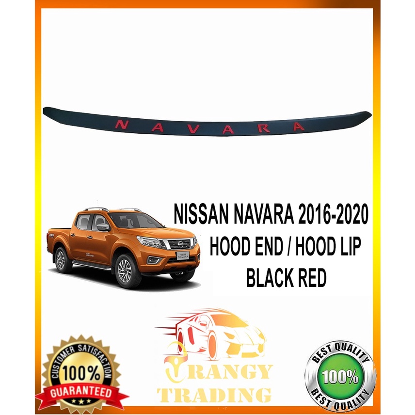 Nissan Navara 2016 to 2020 Hood End / Hood Lip / Hood Guard Black Red ...