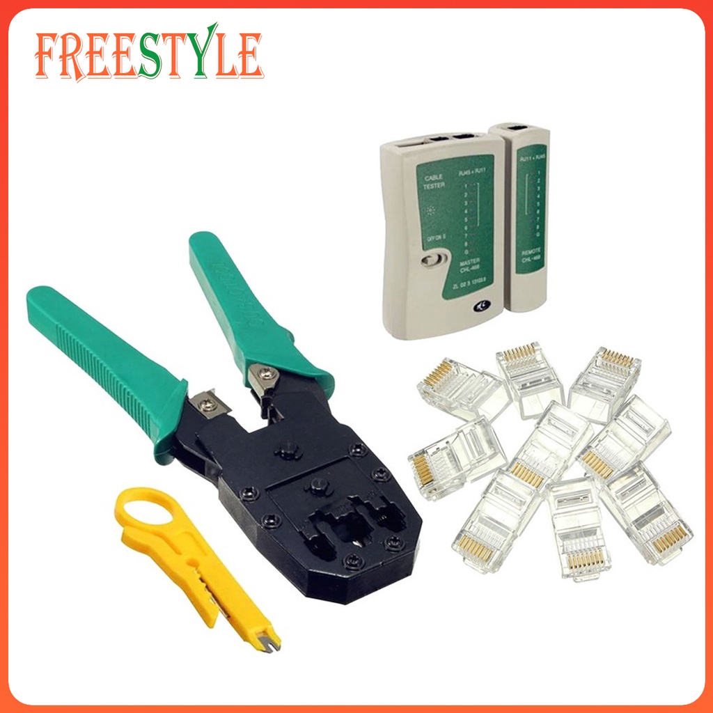 Network Crimping Tool Lan Cable Tester Set 3 in 1 with 20pcs Rj45 ...