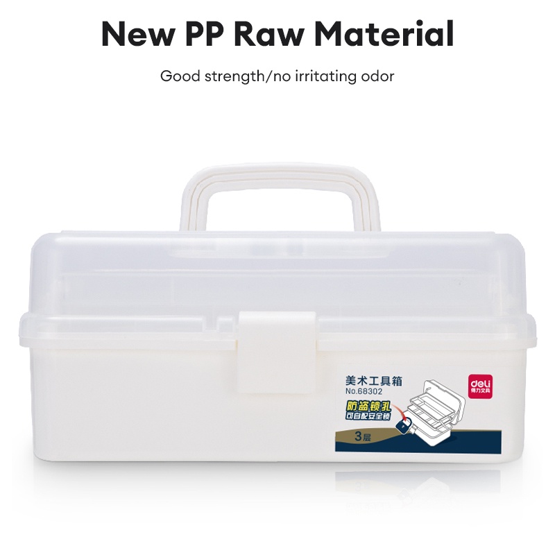 Deli Painting Tool Storage Box 3-Layer Drawing Tool Organizer Art ...