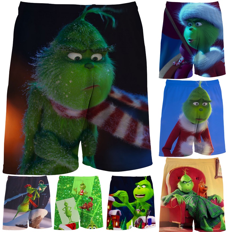 【In Stocks】The Grinch Short Kids Pants Anime Cosplay game Beach Shorts ...
