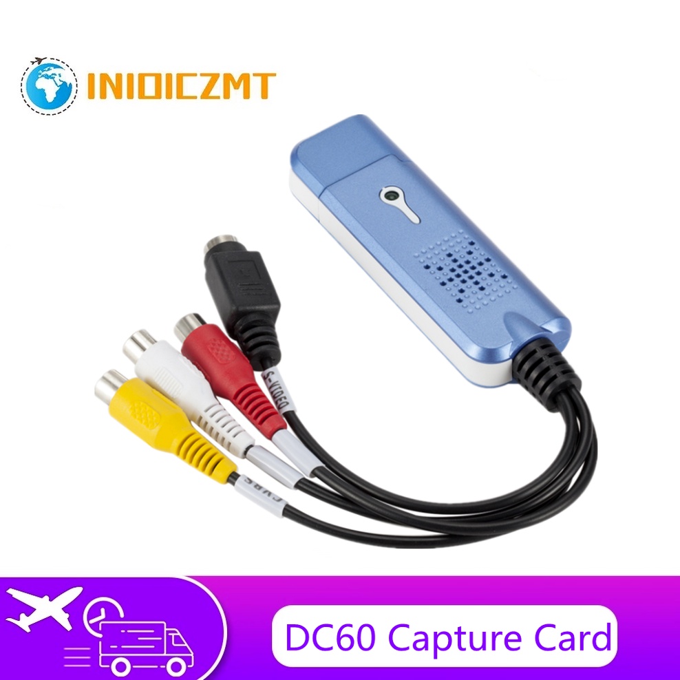 INIOICZMT USB 2.0 Video Audio Capture Card Adapter Portable VHS DC60 ...