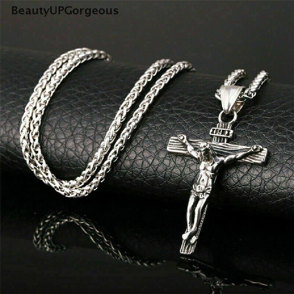 [BeautyUPGorgeous] Mens Silver Stainless Steel Jesus Christ Crucifix ...